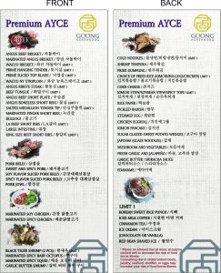 Menu - Goong Korean BBQ